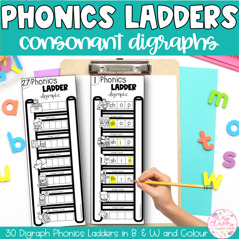 Consonant Digraphs Word Phonics Ladders - Stay Classy Classrooms