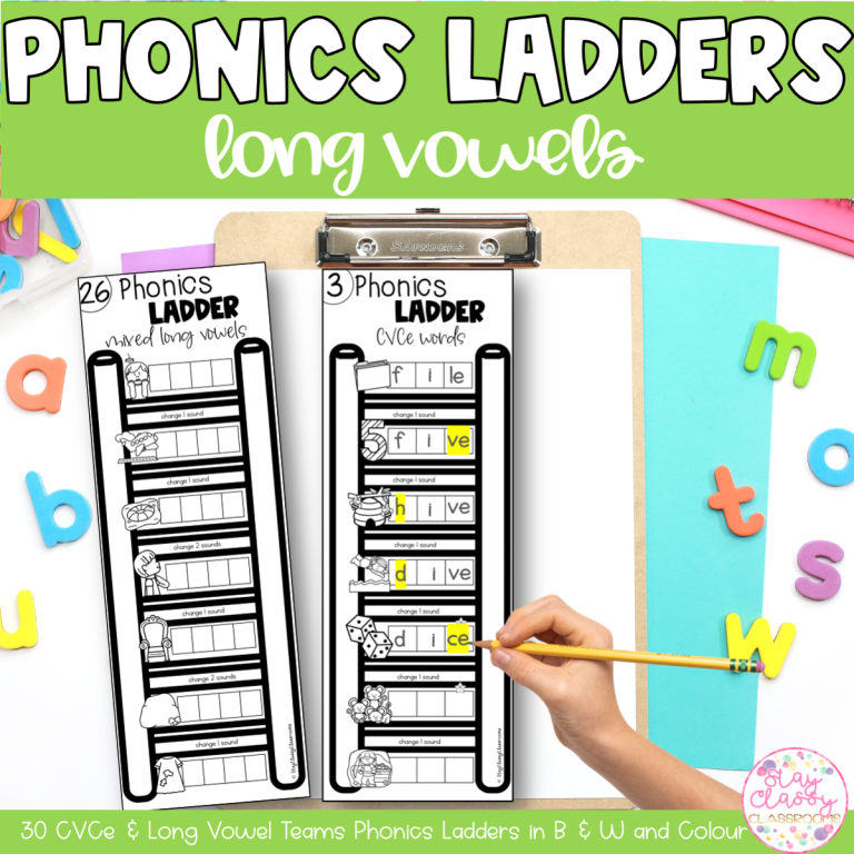Long Vowel Phonics Ladders - Stay Classy Classrooms