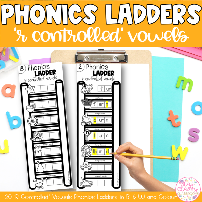R Controlled Vowels Phonics Ladders - Stay Classy Classrooms