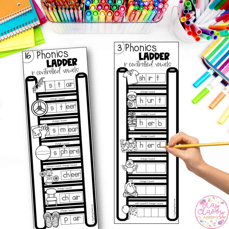 R Controlled Vowels Phonics Ladders - Stay Classy Classrooms