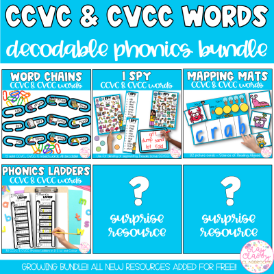 CCVC & CVCC Word Phonics Ladders - Stay Classy Classrooms