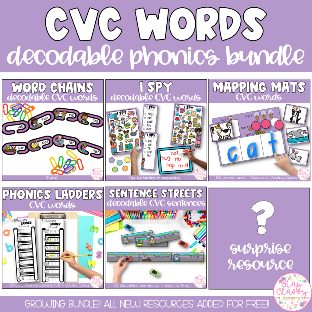 CVC Sentence Streets - Stay Classy Classrooms