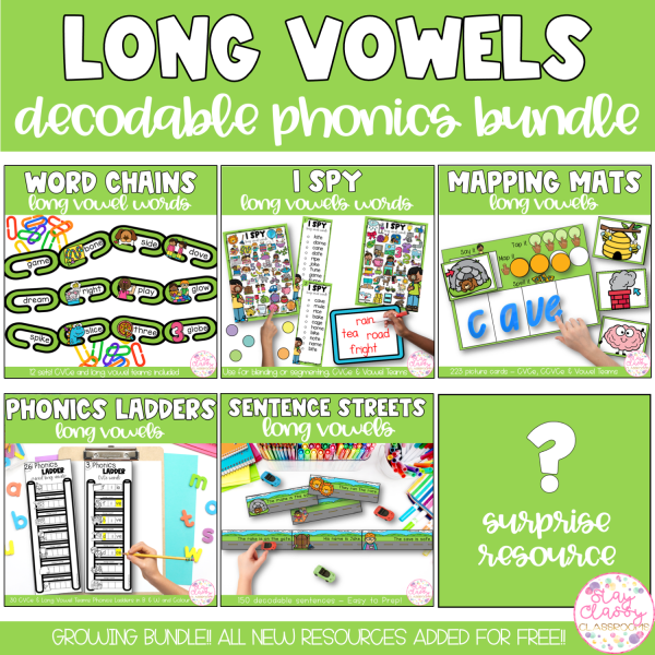 Long Vowel Sentence Streets - Stay Classy Classrooms