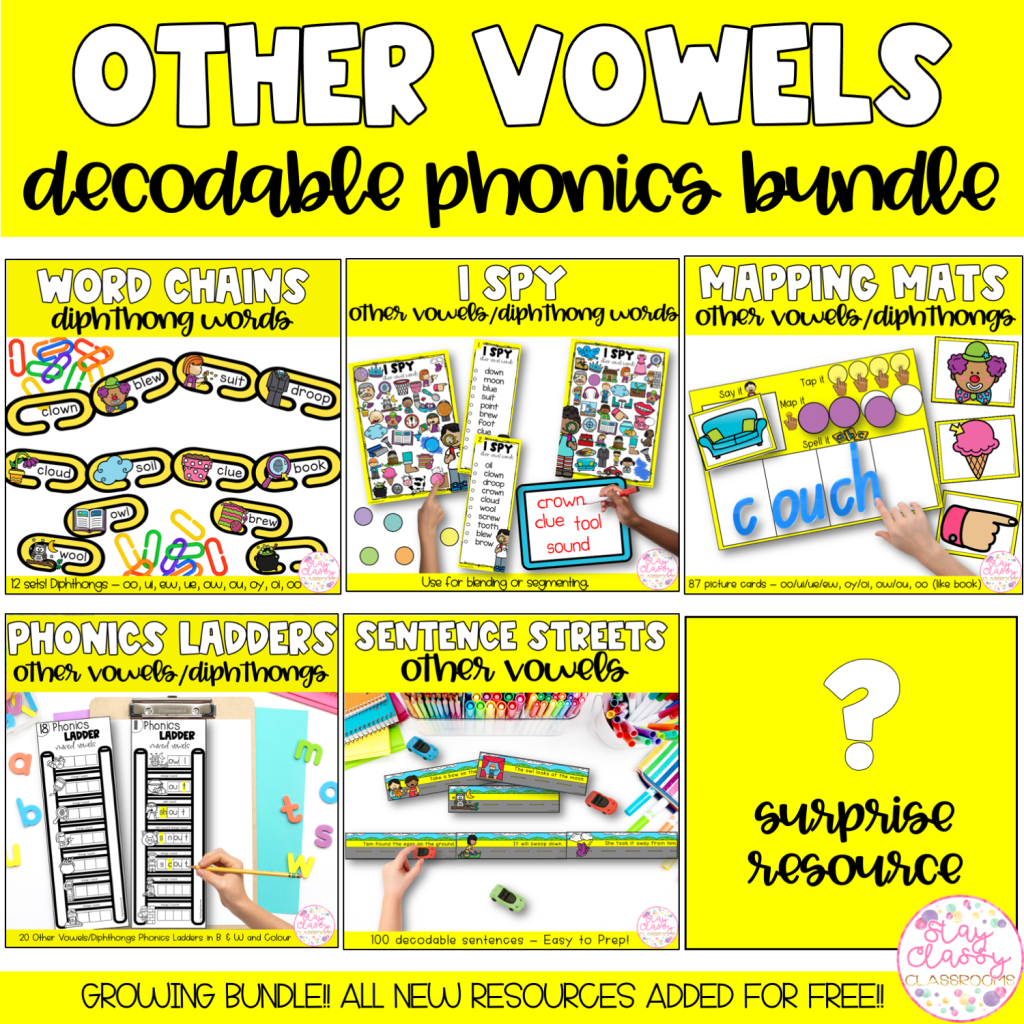 Other Vowels/Diphthongs Sentence Streets - Stay Classy Classrooms