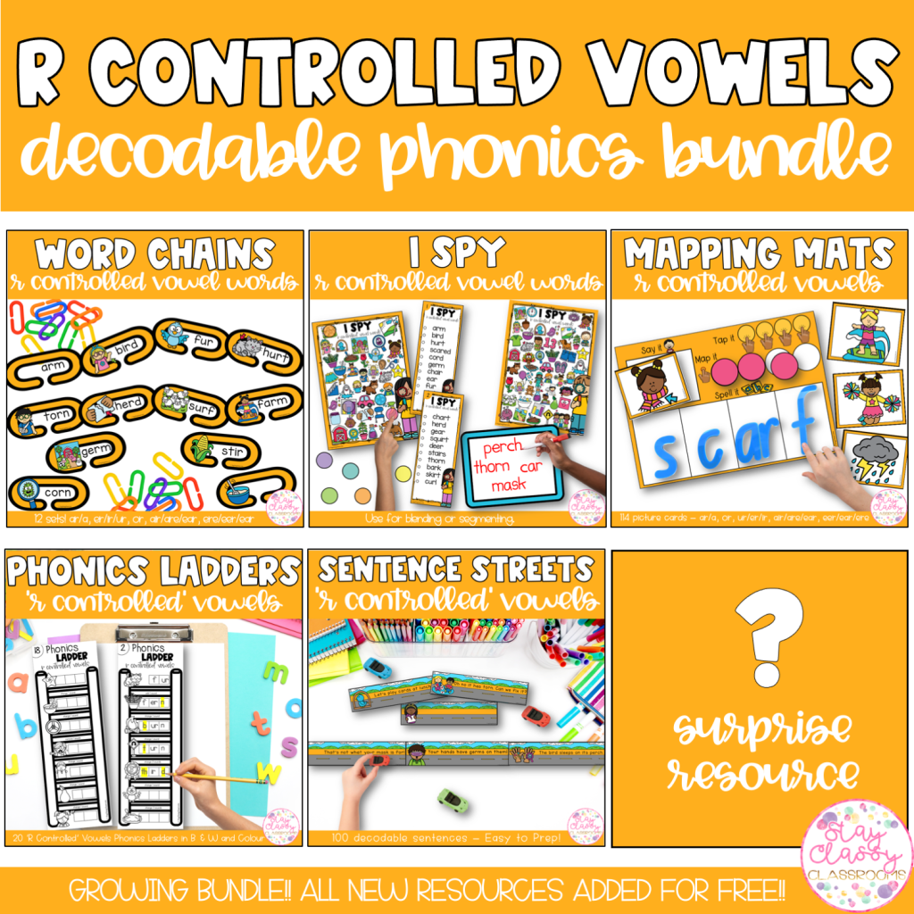 R Controlled Vowels Sentence Streets - Stay Classy Classrooms