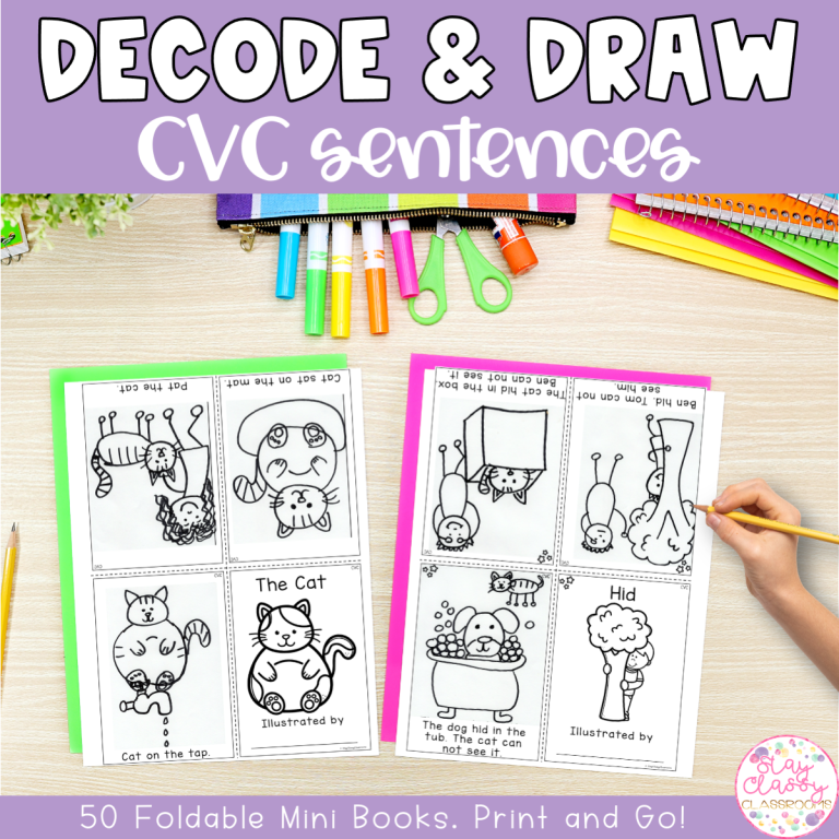Decode and Draw Mini Books Decodable Phonics BUNDLE - Stay Classy ...
