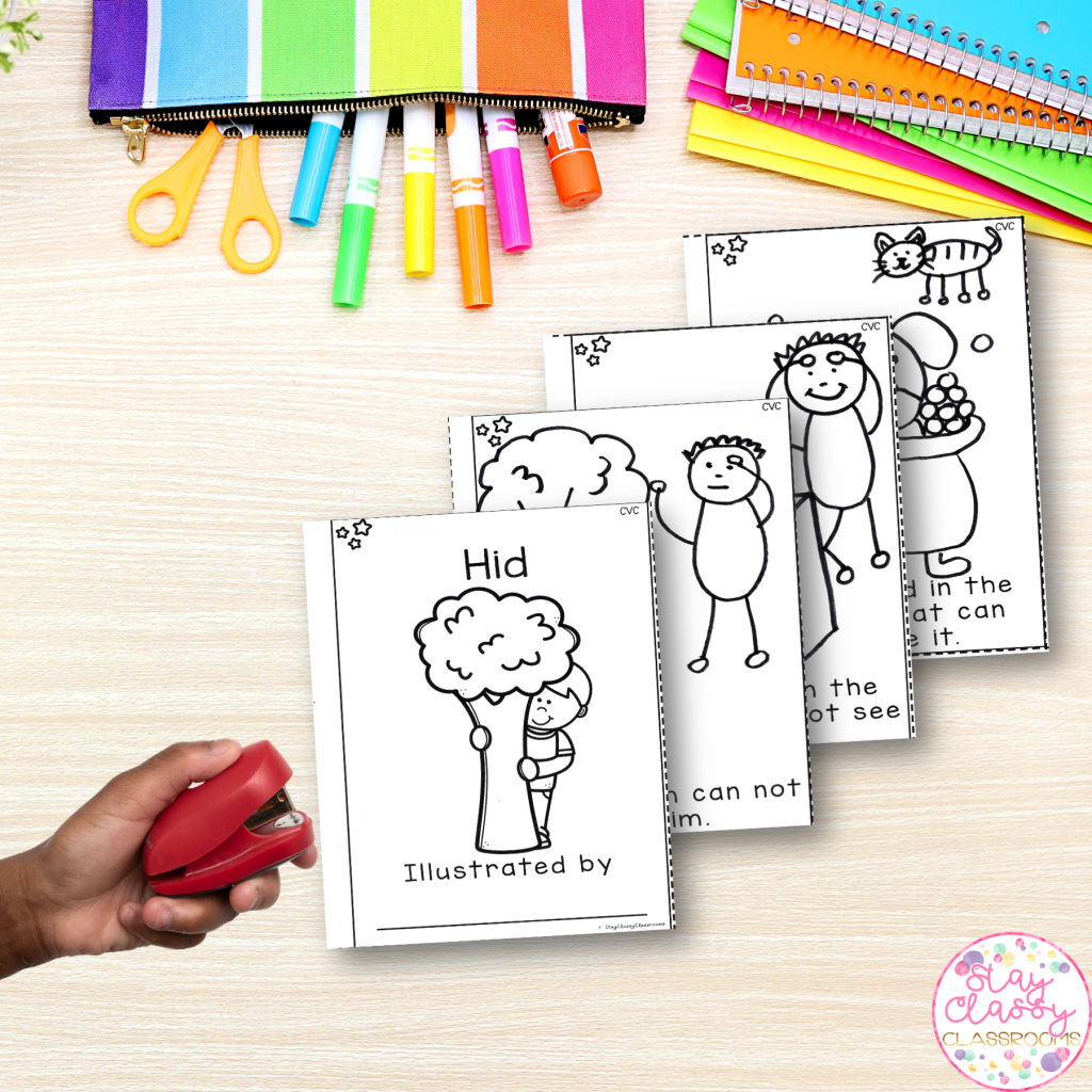 CVC Decode and Draw Mini Books - Stay Classy Classrooms