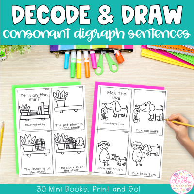 Decode and Draw Mini Books Decodable Phonics BUNDLE - Stay Classy ...