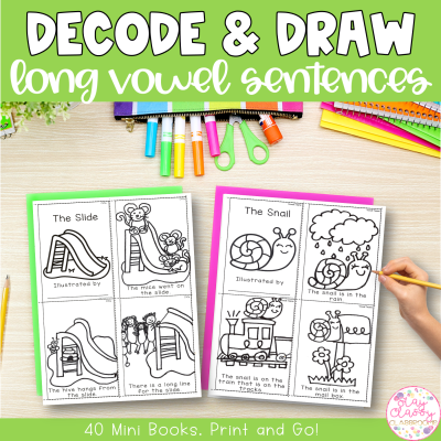 Decode and Draw Mini Books Decodable Phonics BUNDLE - Stay Classy ...