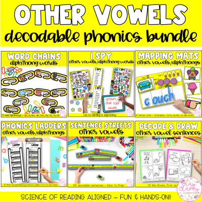 Other Vowel/Diphthong Words Decodable Phonics BUNDLE - Stay Classy ...