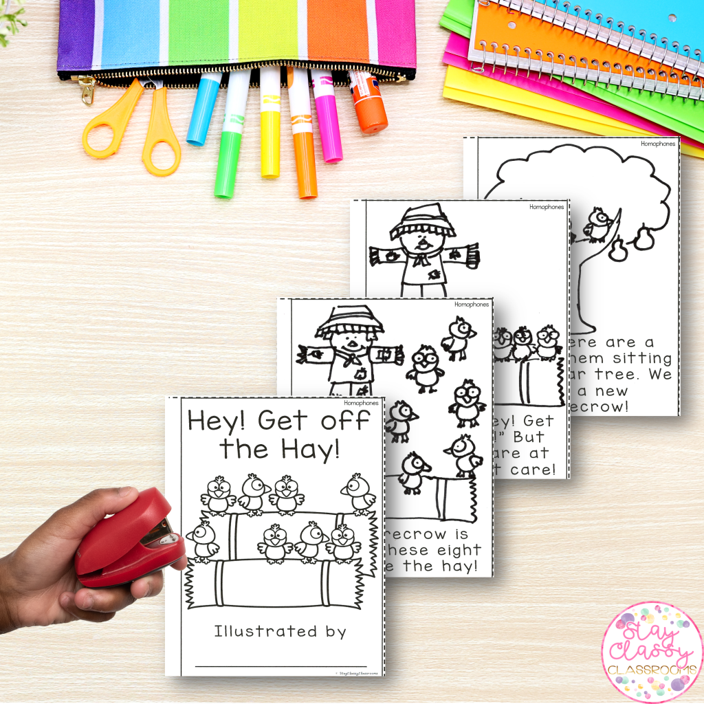 Homophones Decode and Draw Mini Books - Stay Classy Classrooms