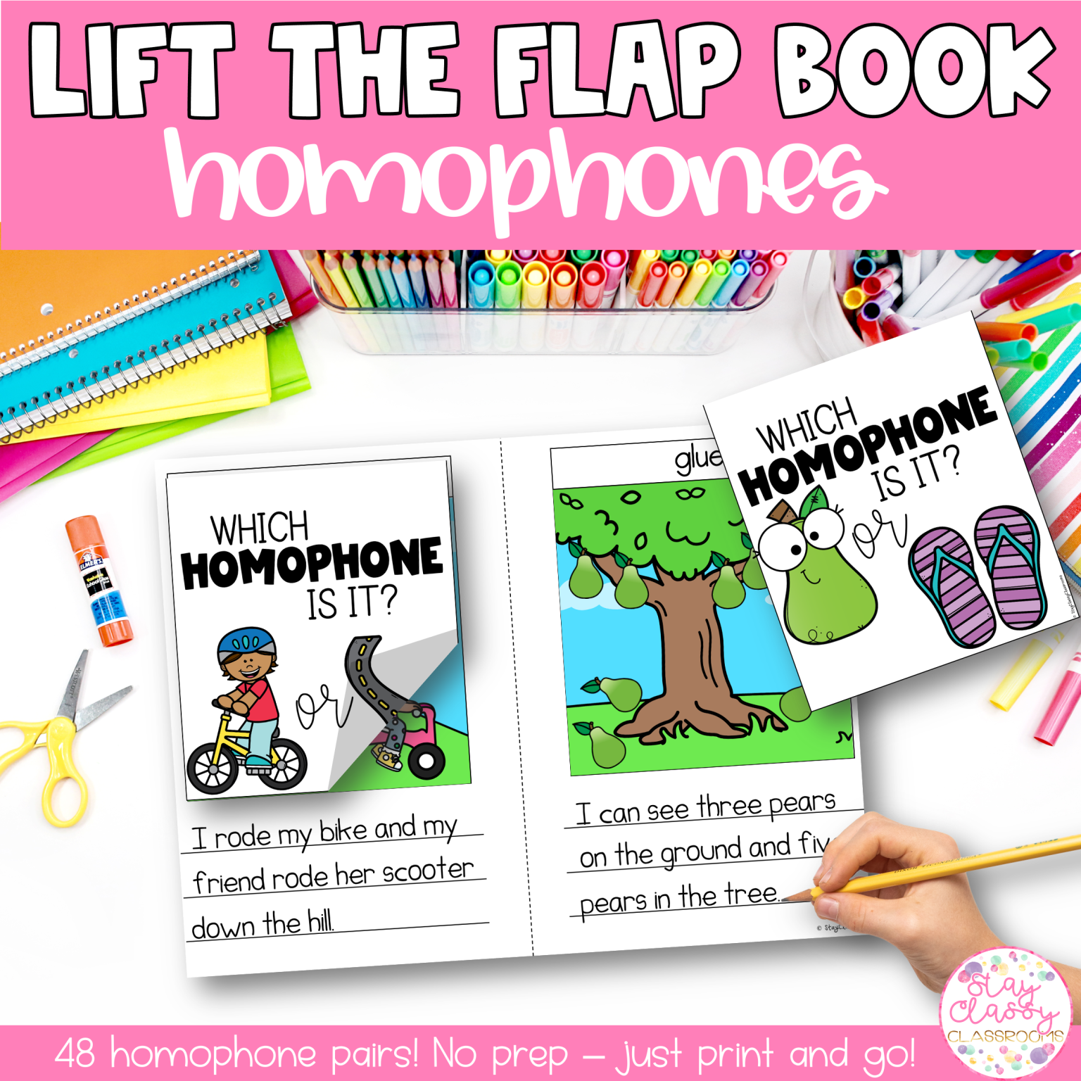 Homophones Lift the Flap Book - Which Homophone? - Stay Classy Classrooms