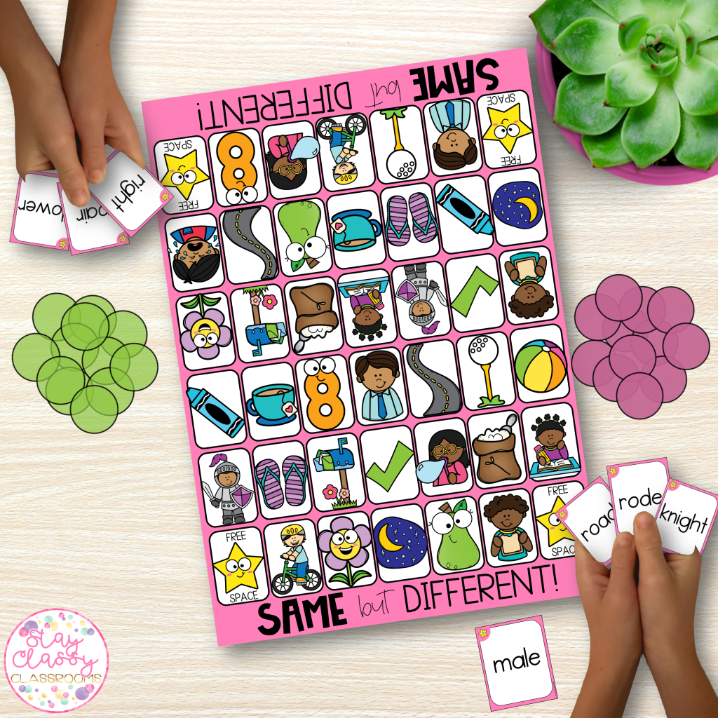 Homophones Same But Different Game - Stay Classy Classrooms