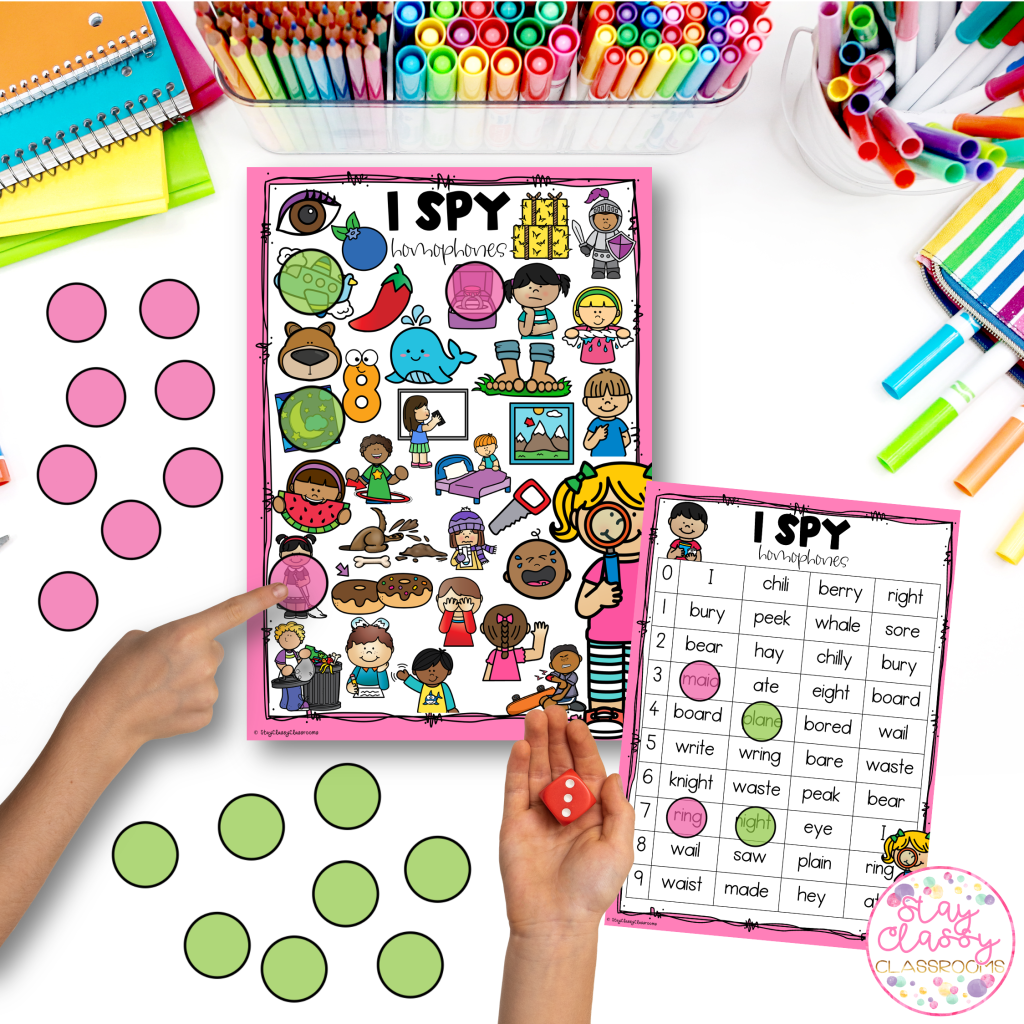 I Spy Homophones - Phonics Activity - Stay Classy Classrooms