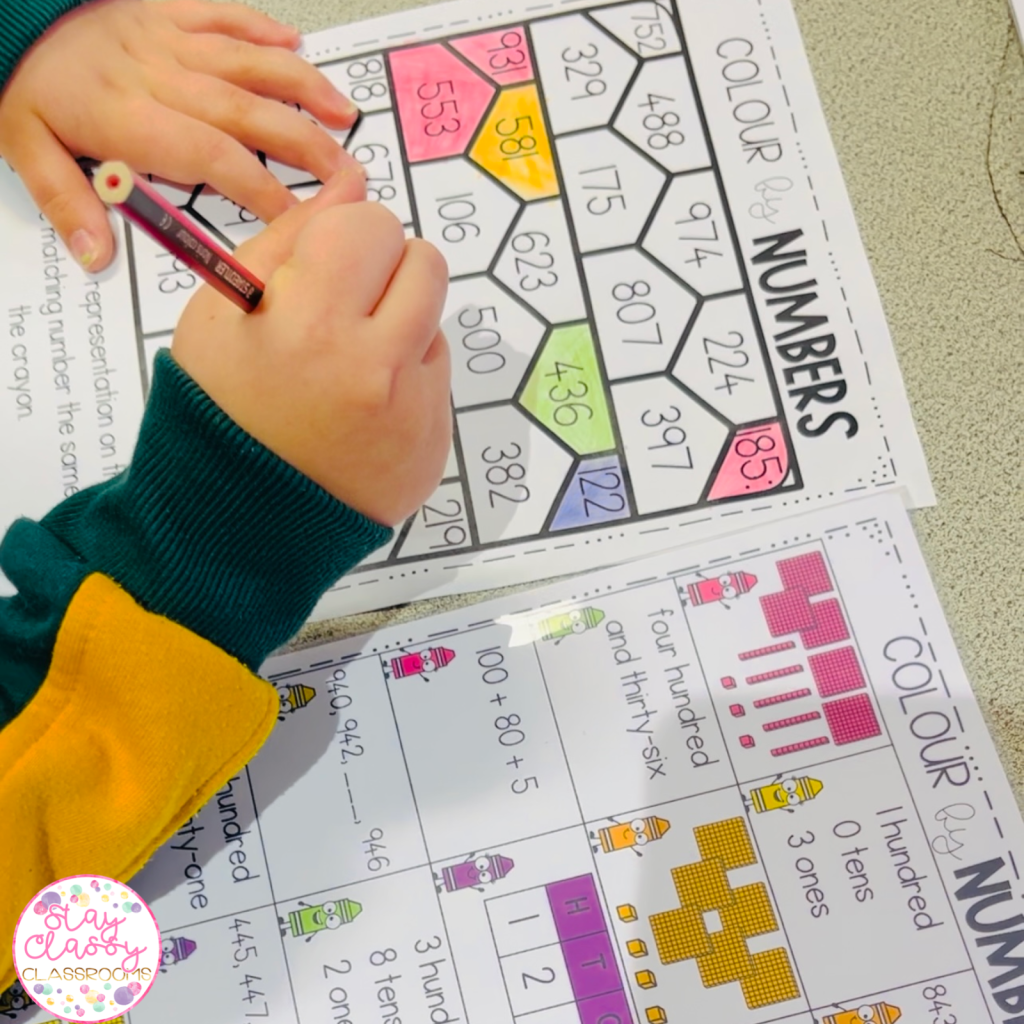 Colour by Numbers Printables | 3-Digit Numbers - Stay Classy Classrooms