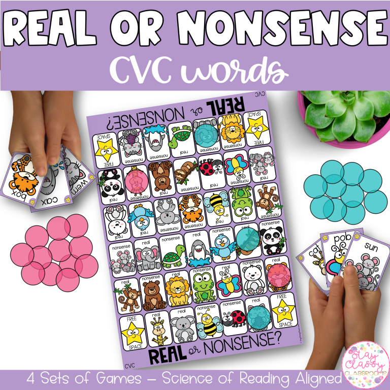 Real or Nonsense Game | Decodable CVC Words - Stay Classy Classrooms