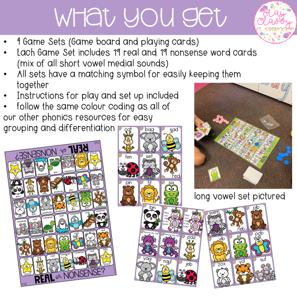Real or Nonsense Game | Decodable CVC Words - Stay Classy Classrooms
