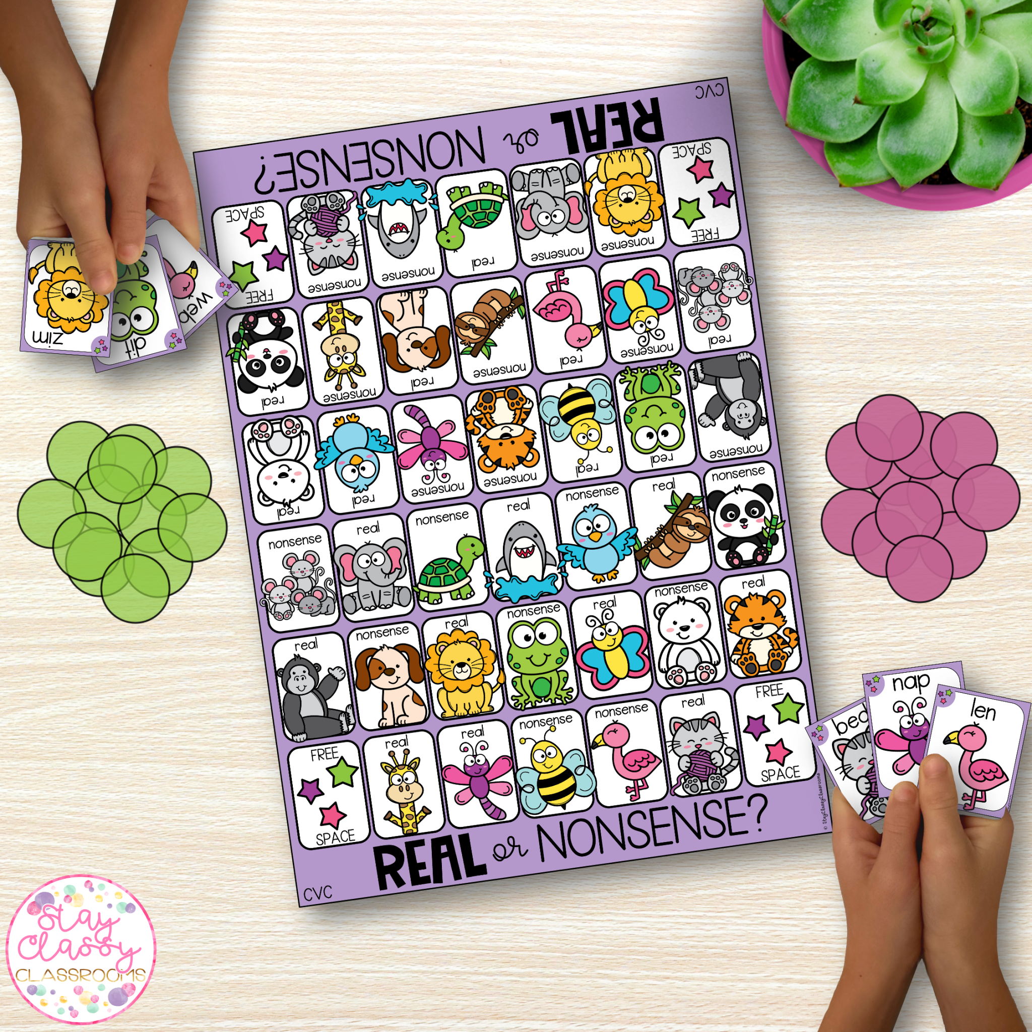 Real or Nonsense Game | Decodable CVC Words - Stay Classy Classrooms