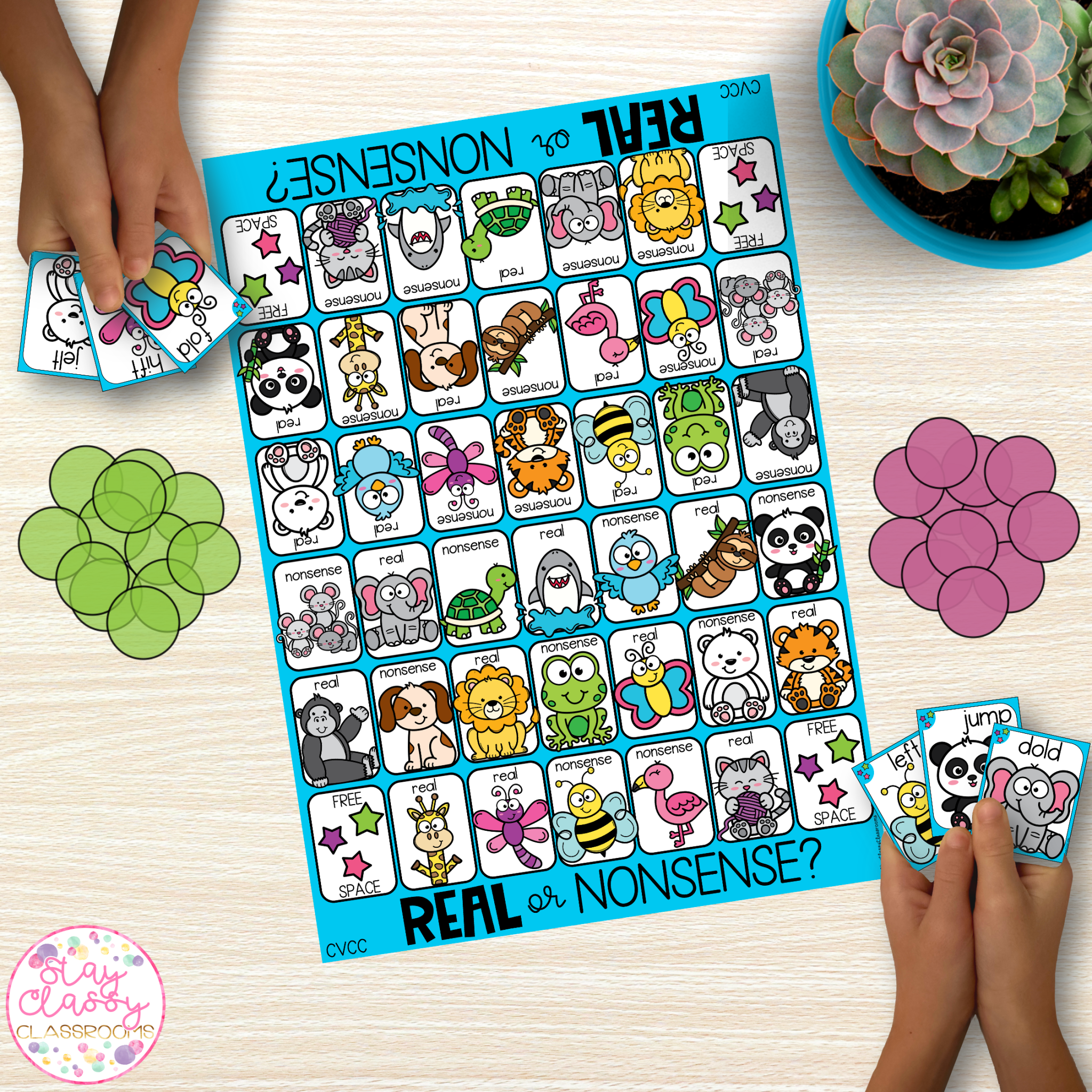 Real or Nonsense Game | Decodable CVCC & CCVC Words - Stay Classy ...