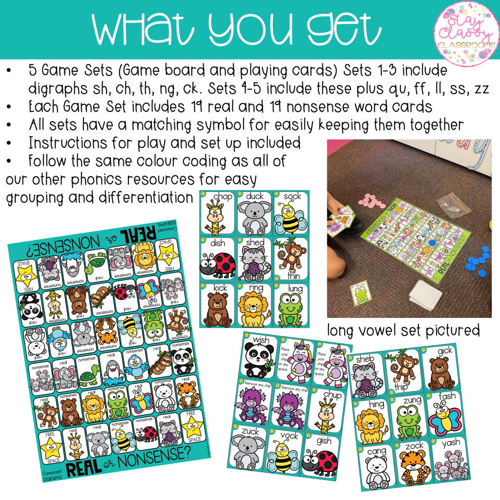 Real or Nonsense Game | Decodable Digraph Words - Stay Classy Classrooms