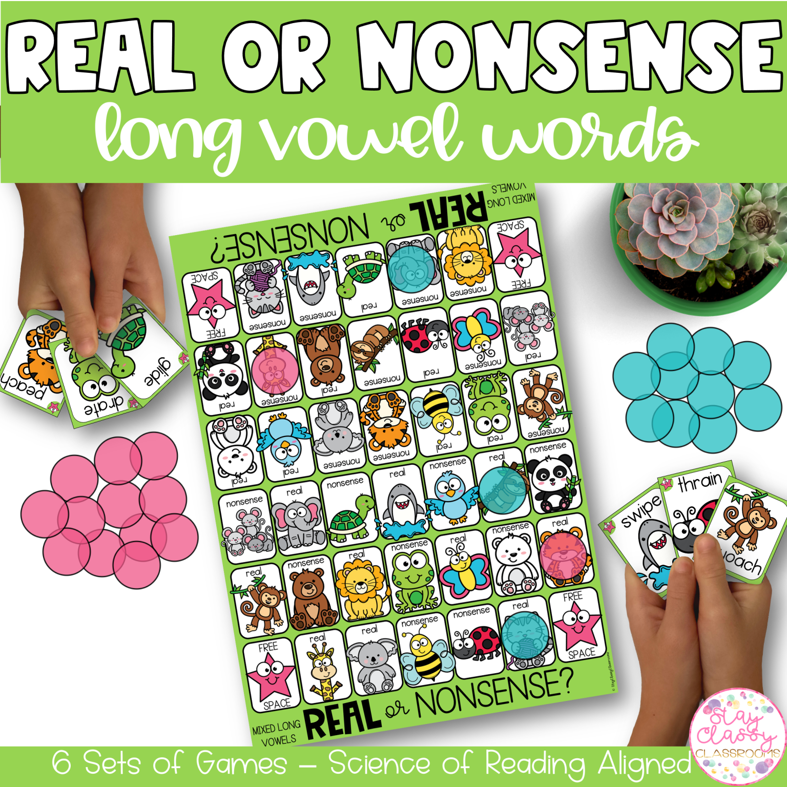 Real or Nonsense Game | Decodable Long Vowel Words - Stay Classy Classrooms
