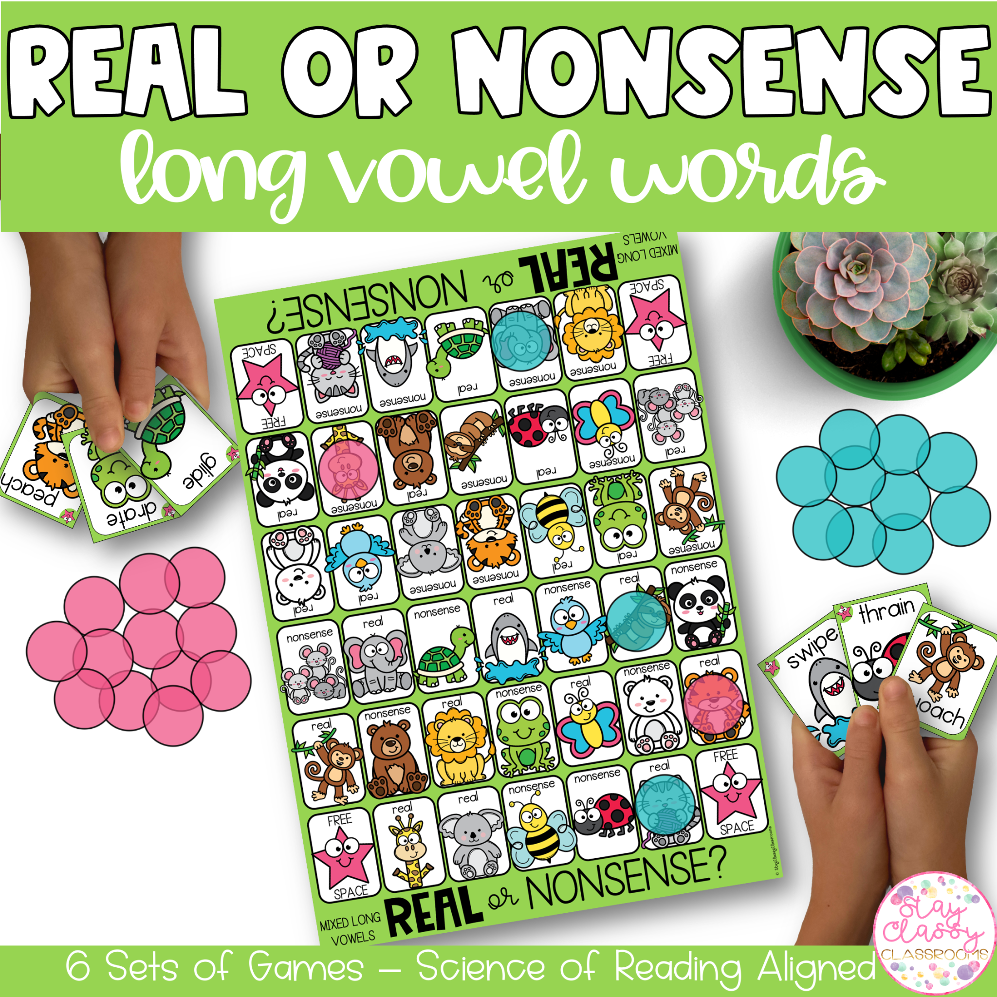 Real or Nonsense Game | Decodable Long Vowel Words - Stay Classy Classrooms