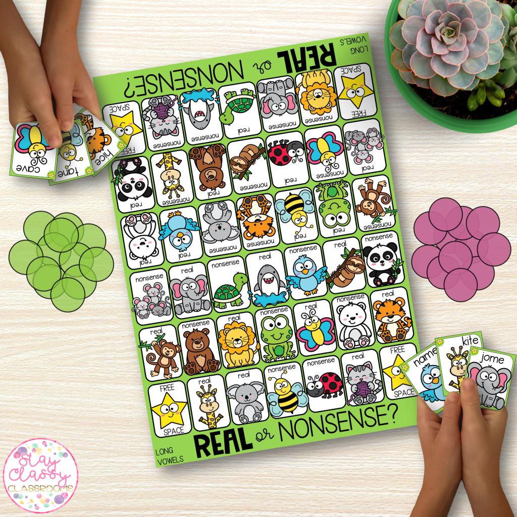 Real or Nonsense Game | Decodable Long Vowel Words - Stay Classy Classrooms