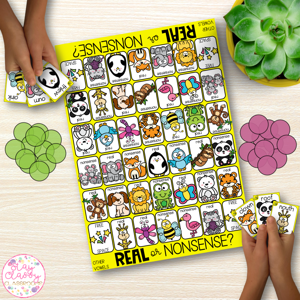 Real or Nonsense Game | Decodable Other Vowel Words - Stay Classy ...