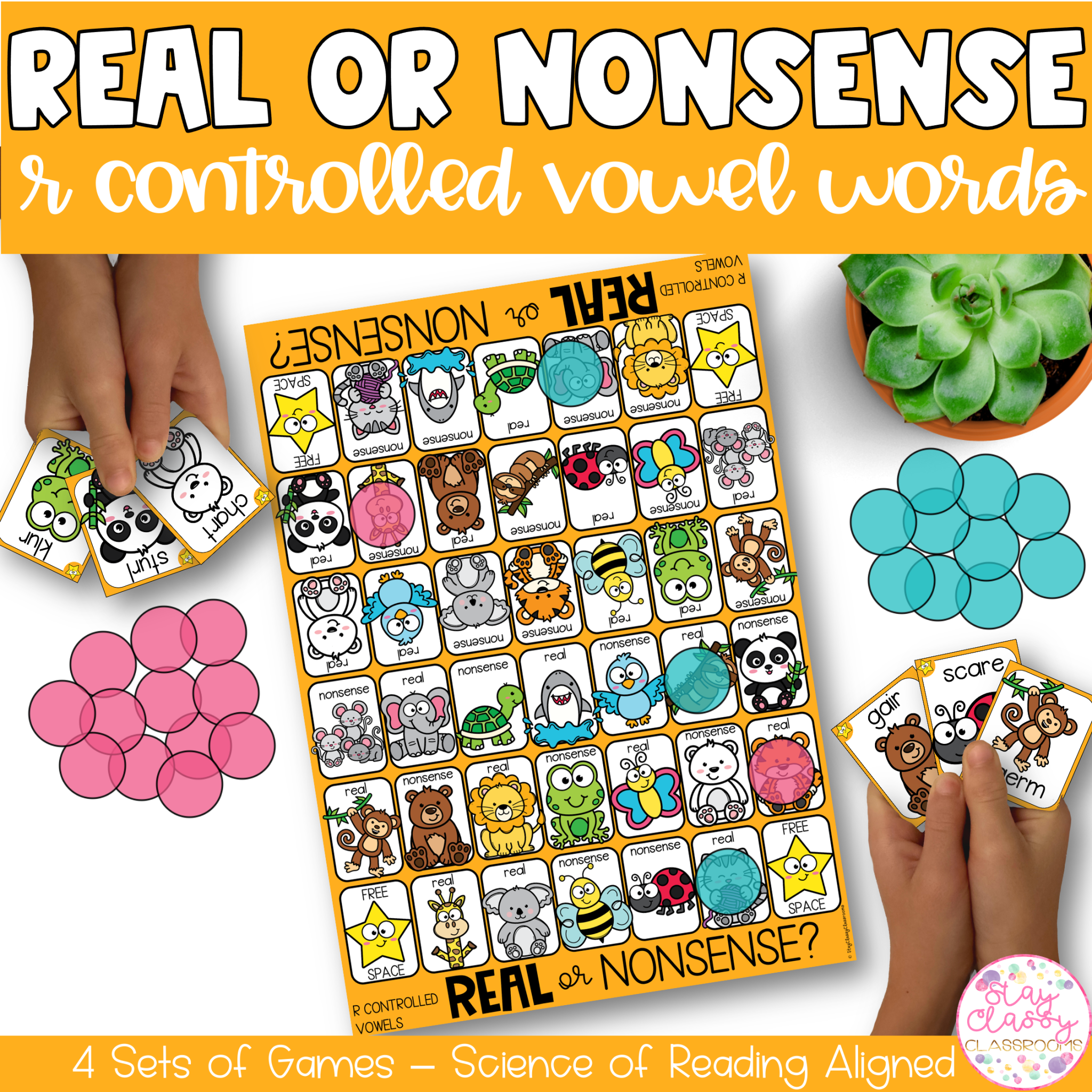 Real or Nonsense Game | Decodable R Controlled Vowels - Stay Classy ...