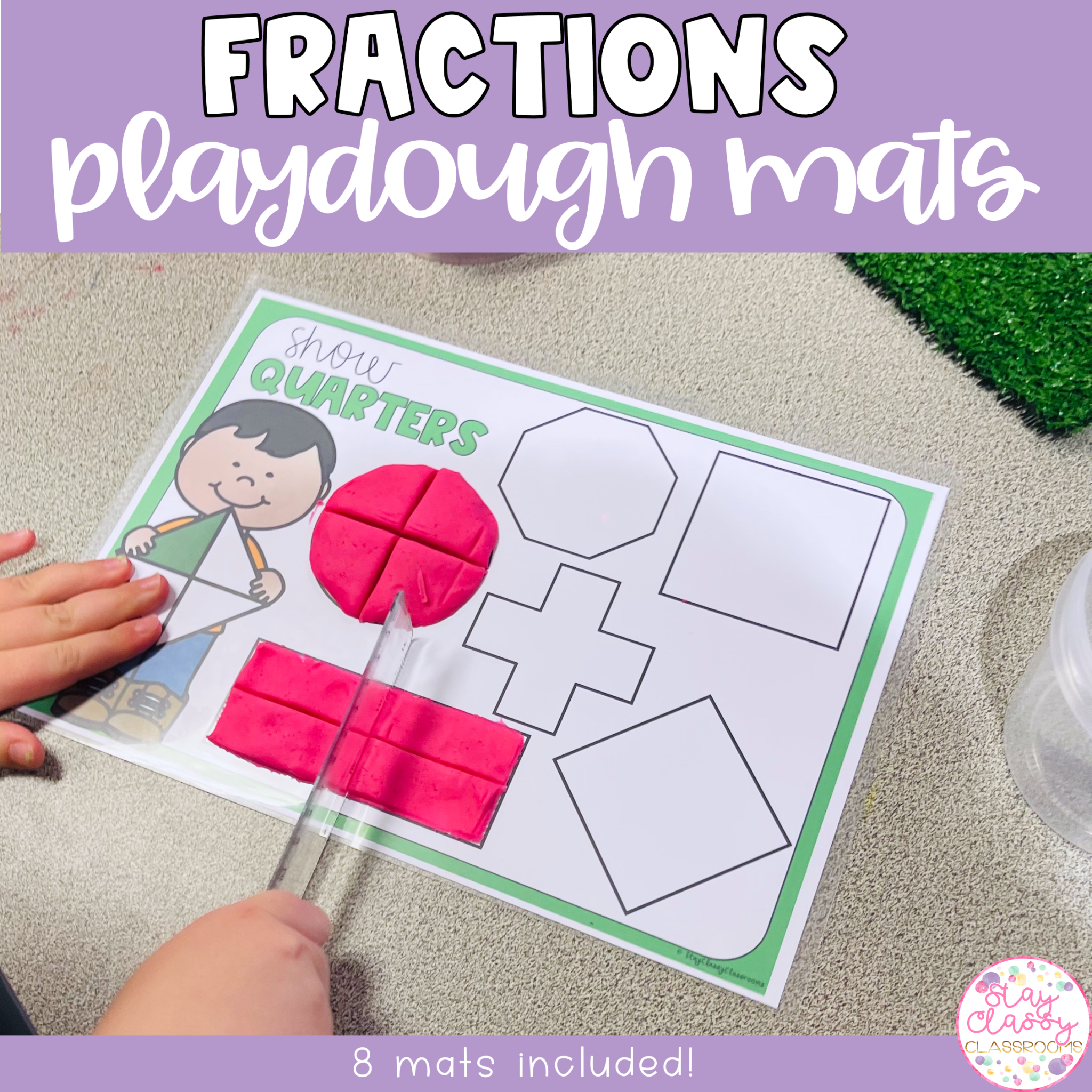 Fractions Playdough Mats - Stay Classy Classrooms