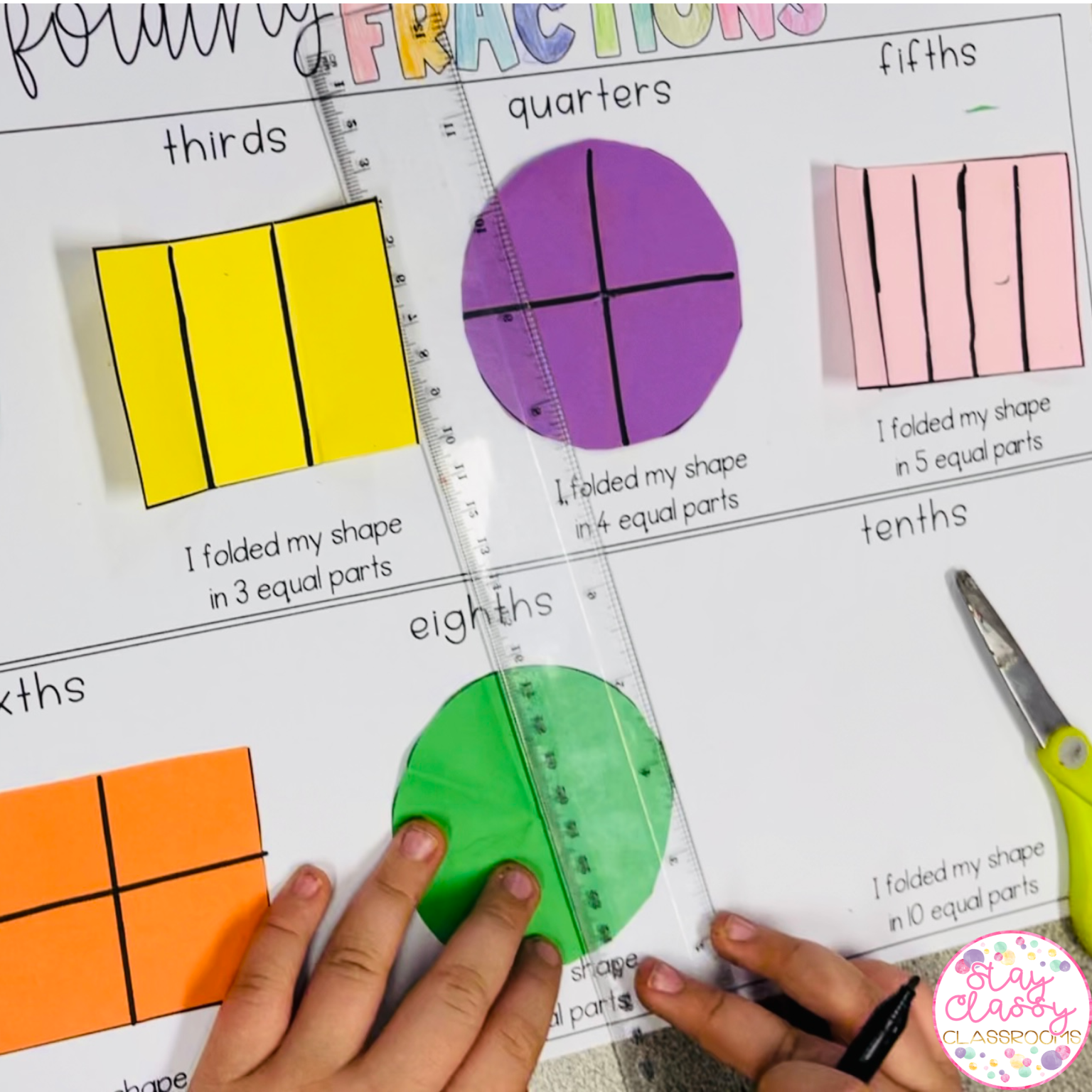 Folding Fractions - Stay Classy Classrooms