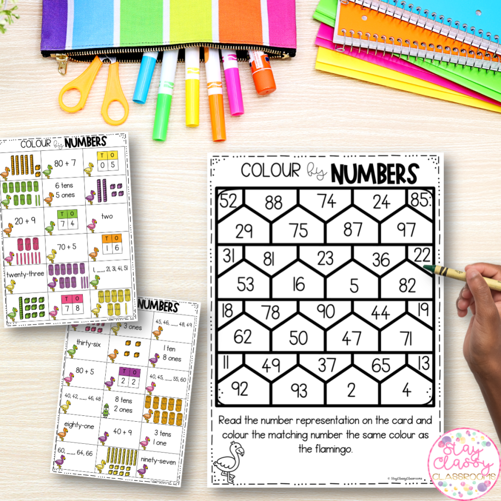 Colour by Numbers Printables | 2-Digit Numbers - Stay Classy Classrooms