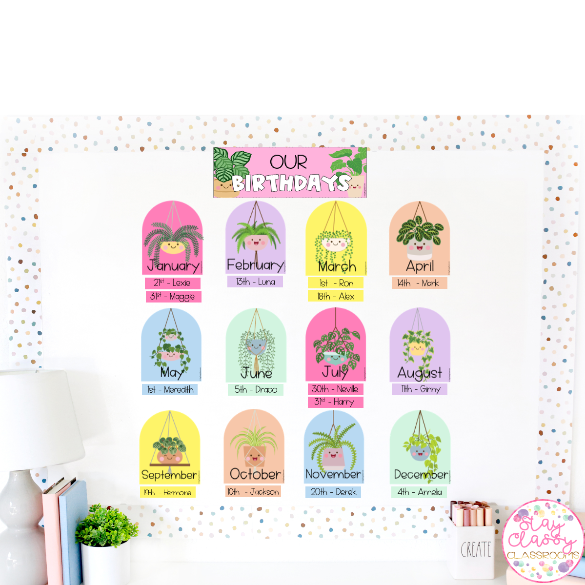 PLANTS | Editable Birthday Display - Stay Classy Classrooms