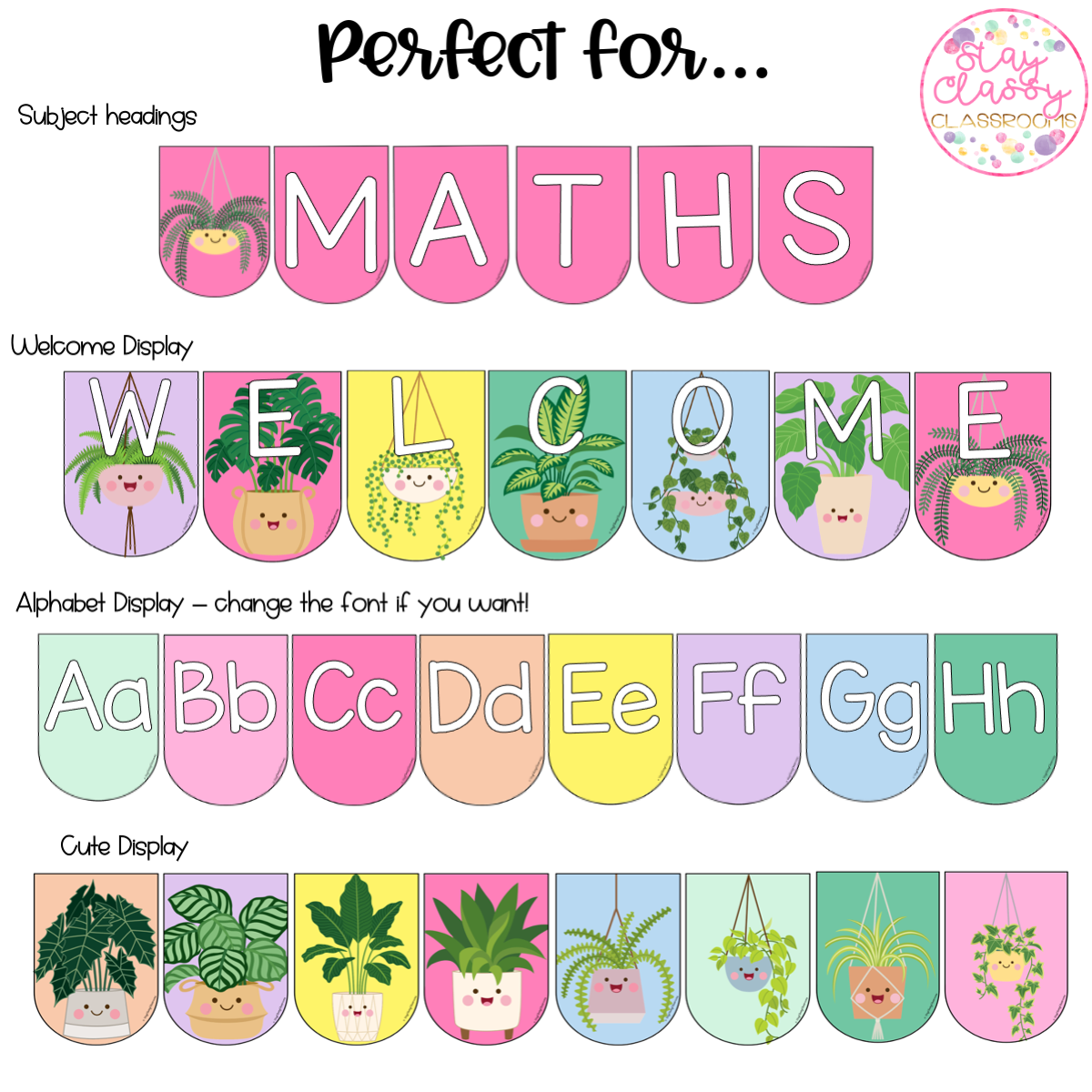 PLANTS Editable Bunting | Classroom Decor - Stay Classy Classrooms