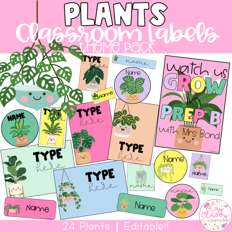 Classroom Calendar, Weather Display & Flip Calendar | Editable | Plants ...