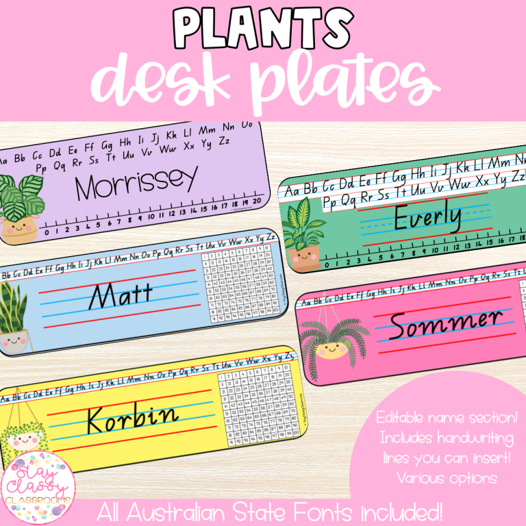 PLANTS | Editable Desk Plates - Stay Classy Classrooms