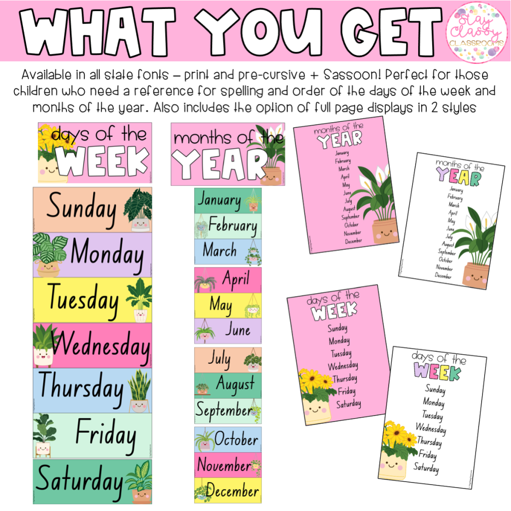 PLANTS | Days and Months Display | All Australian Fonts - Stay Classy ...