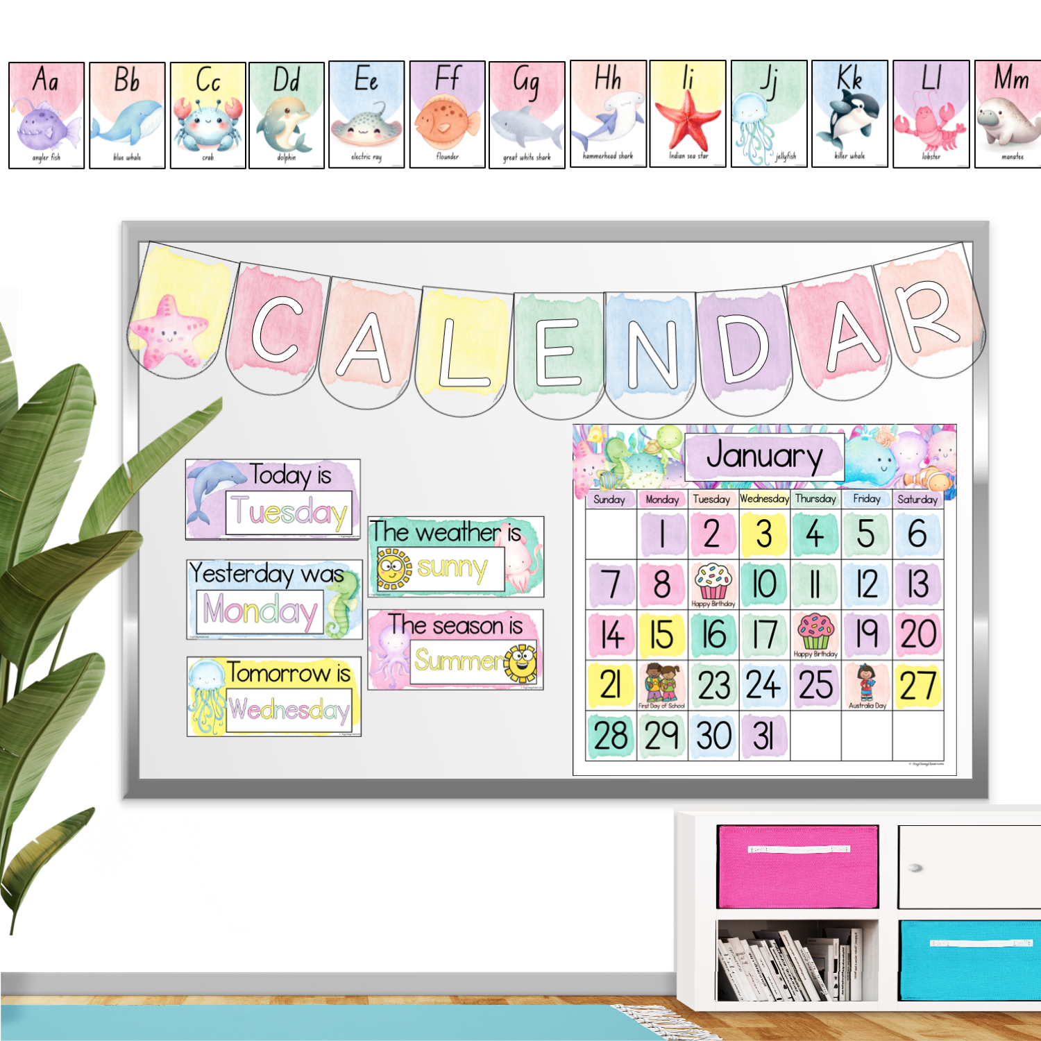 WATERCOLOUR SEA CREATURES Alphabet Posters | Classroom Decor | All ...