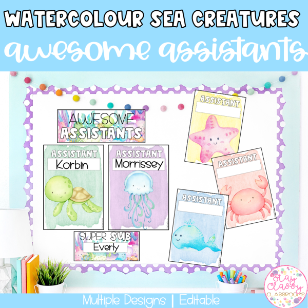 WATERCOLOUR SEA CREATURES Classroom Decor MINI BUNDLE - Stay Classy ...