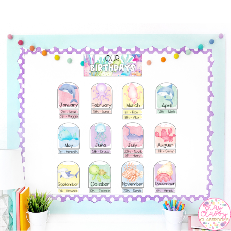 WATERCOLOUR SEA CREATURES Classroom Decor BUNDLE | Editable - Stay ...