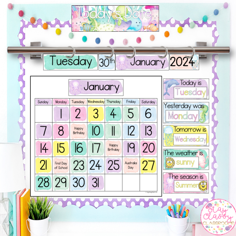 Classroom Calendar, Weather Display & Flip Calendar | Editable ...