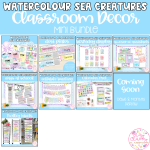 WATERCOLOUR SEA CREATURES Classroom Decor MINI BUNDLE - Stay Classy ...
