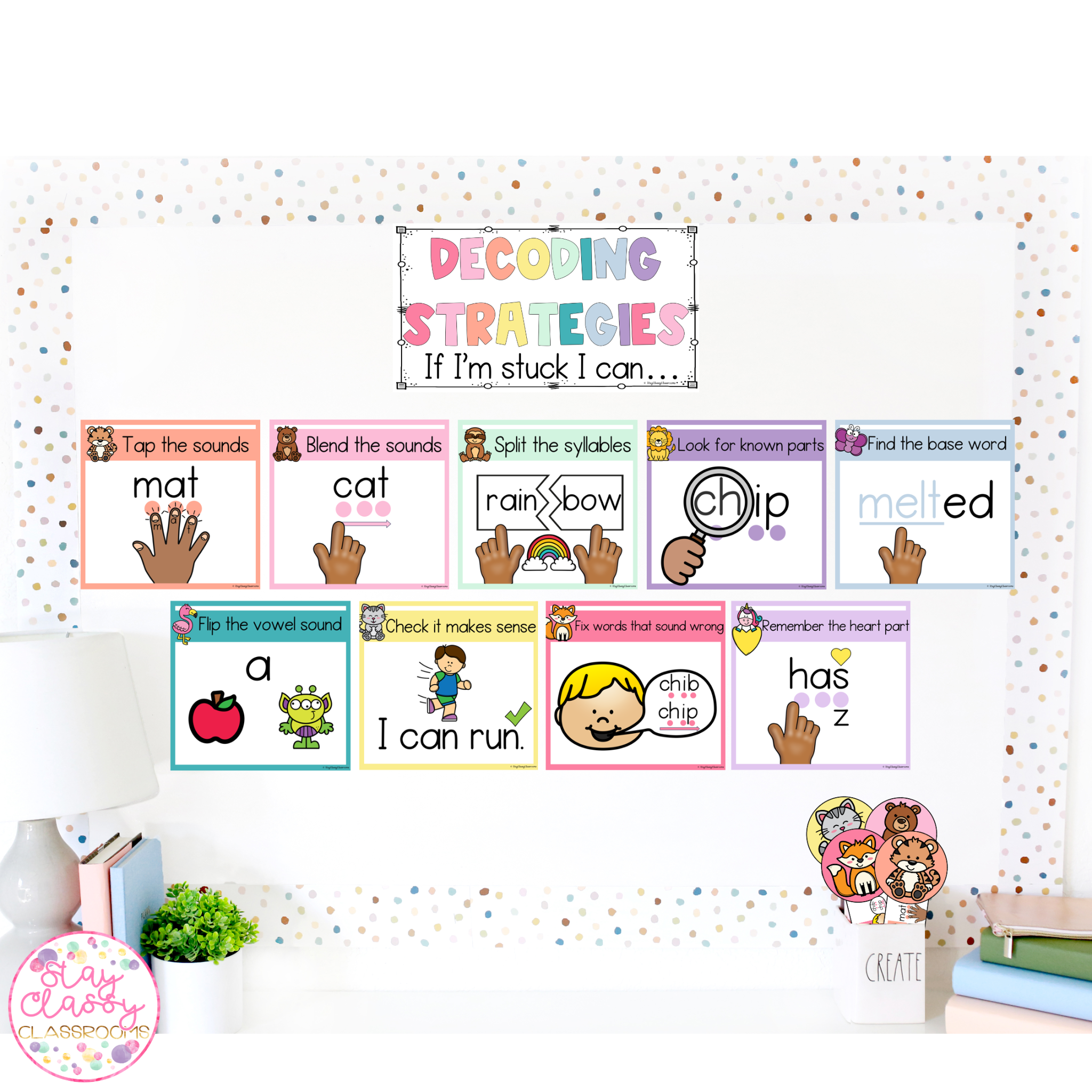 Decoding Reading Strategy Posters | Brights & Pastels - Stay Classy ...