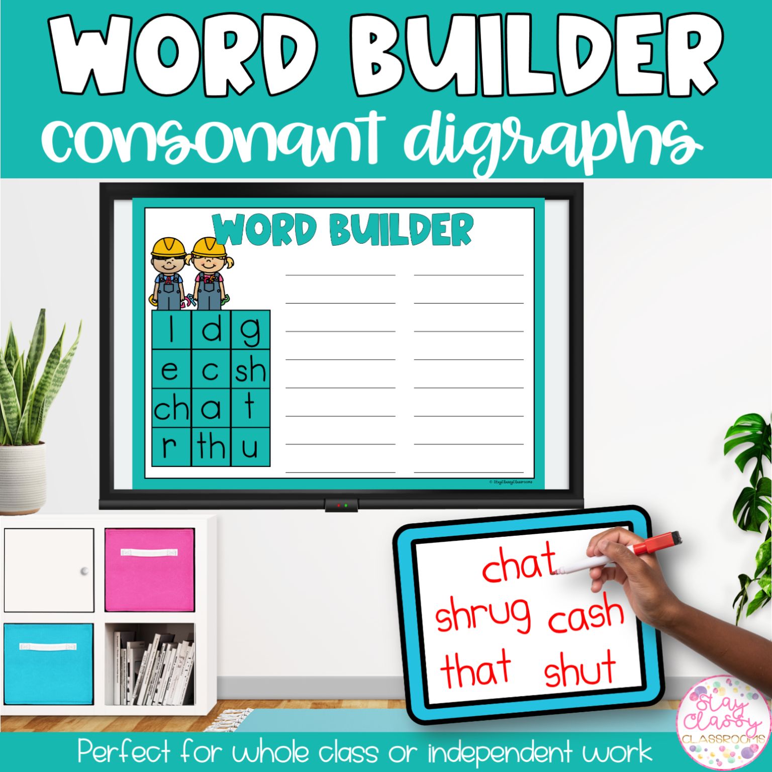 Word Builder Mats | Decodable Digraph Words - Stay Classy Classrooms