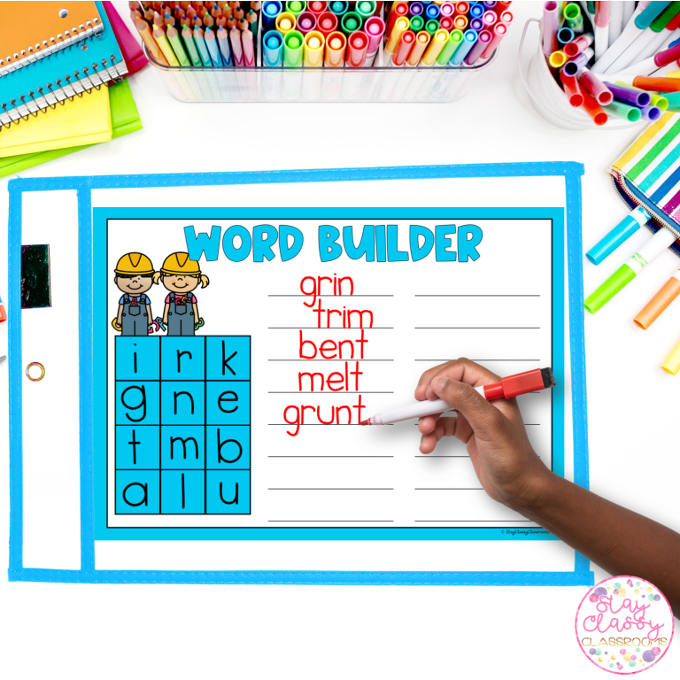 Word Builder Mats | Decodable CVCC & CCVC Words - Stay Classy Classrooms