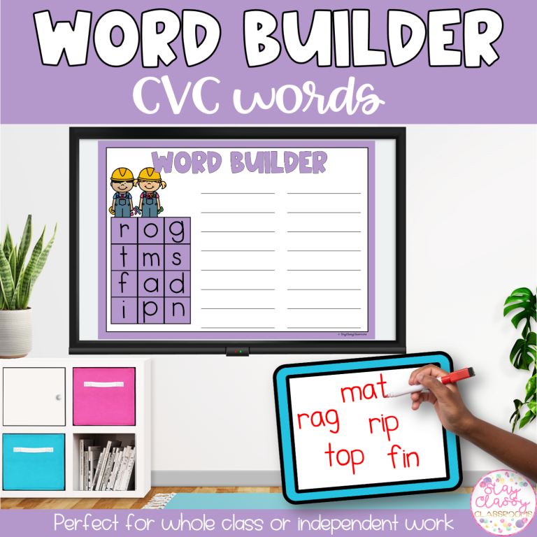 Word Builder Mats | Decodable CVC Words - Stay Classy Classrooms