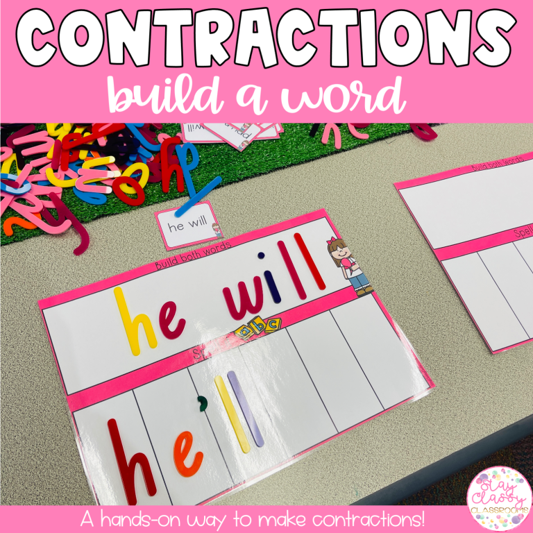Contractions Build a Word Pack - Stay Classy Classrooms