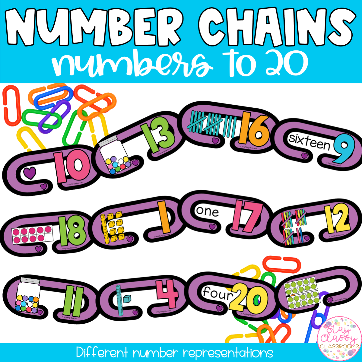 Number Chains | 0-20 - Stay Classy Classrooms