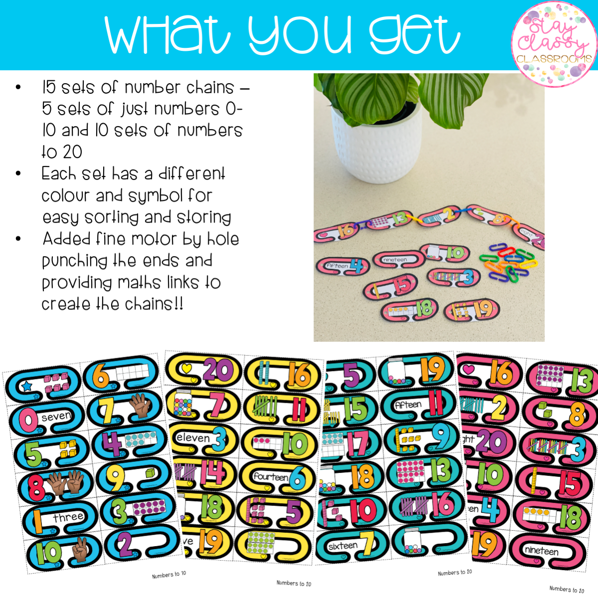 Number Chains | 0-20 - Stay Classy Classrooms