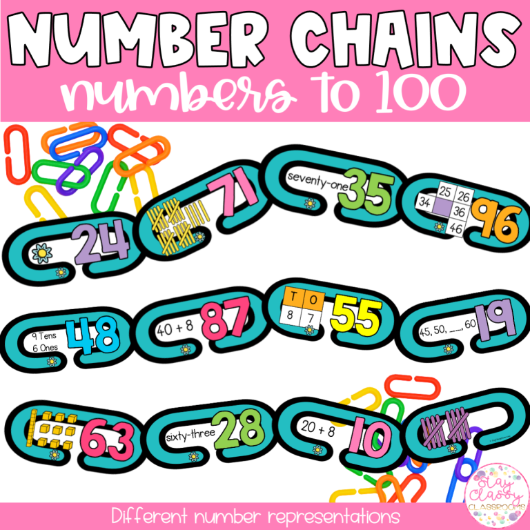 Number Chains | Numbers to 100 - Stay Classy Classrooms